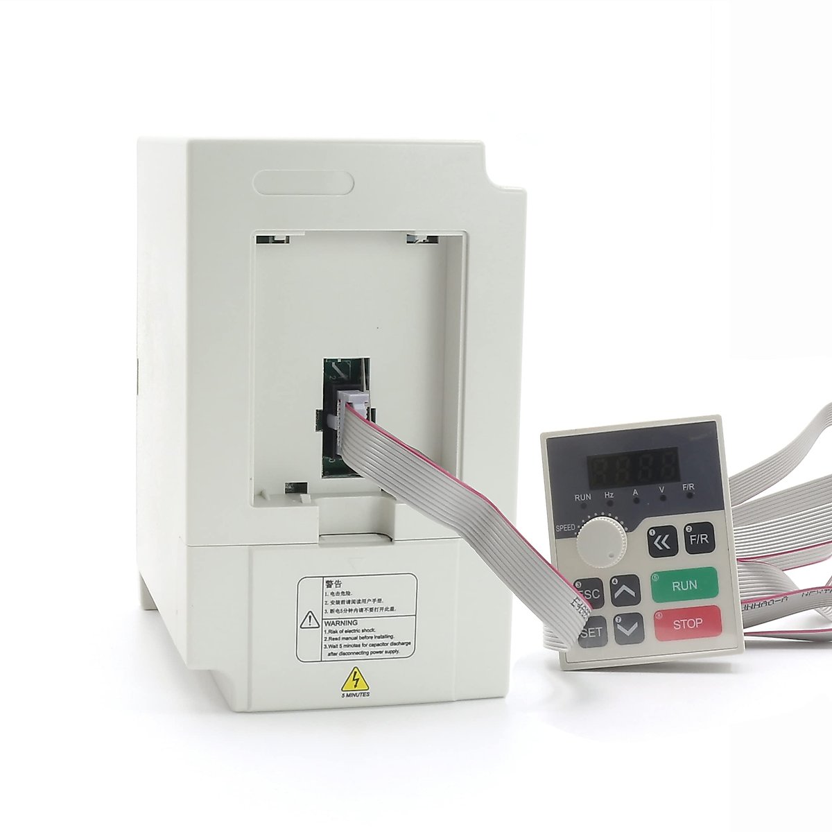 RATTMMOTOR 1.5KW VFD 110V Single to 3 Phase Inverter Variable Frequency Drive Spindle Motor Controller Converter 0-1000Hz + Extension Cable for CNC Router Milling Engraving Machine