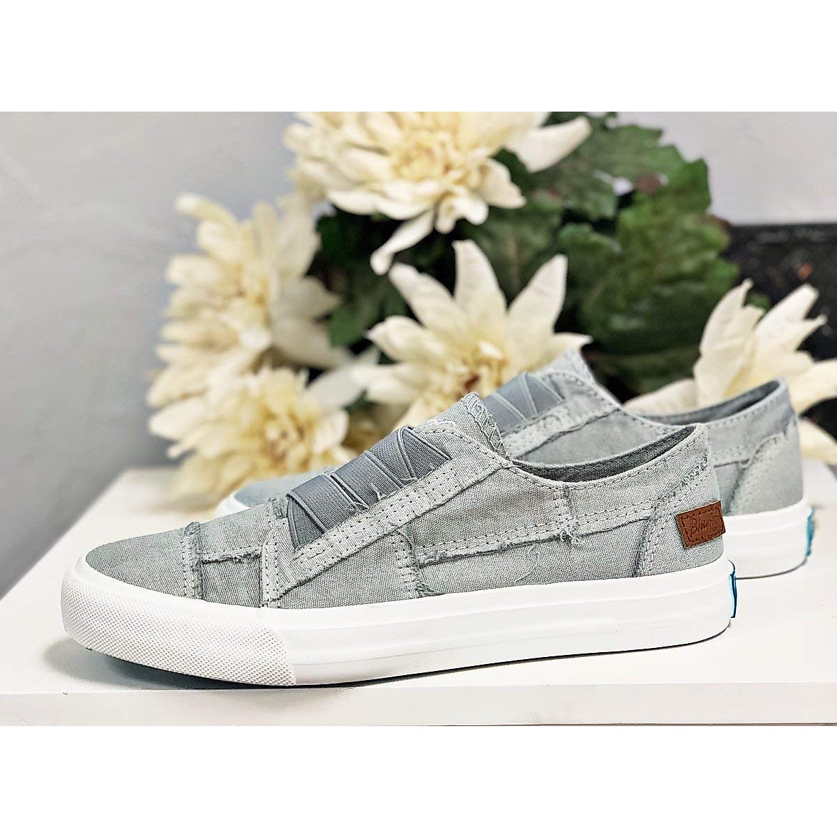 Blowfish Malibu Marley - Shoes for Women - Canvas Upper - Rubber Outsole - Cushioned Fabric Footbed Sweet Gray Color Washed Canvas 7 M