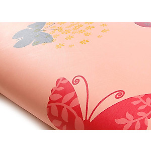 ROSEROSA Peel and Stick PVC Butterfly Self-Adhesive Wallpaper Covering Countertop Backsplash Pink (GP9152-1 : 2.00 Feet X 6.56 Feet)