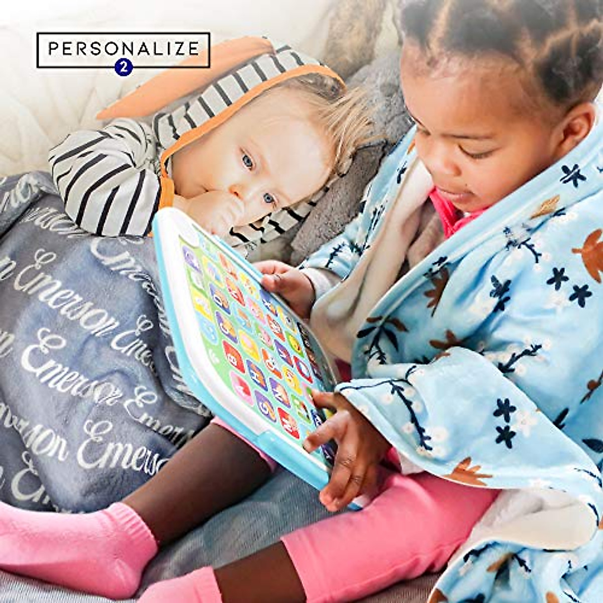 Personalized Baby Blanket with Name – Extra Soft, Premium Quality Baby Blanket for Girls and Boys with Customized Name Dyed Into Fabric – Fade-Proof, Machine-Washable (Skylar Pink)