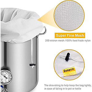 Brew Bag, 2 Pack Extra Large (26" x 22") Straining Bag,Reusable Cold Brew Bags Fine Mesh Bag for Fruit Cider Apple Grape Wine Press Drawstring Straining Brew in a Bag