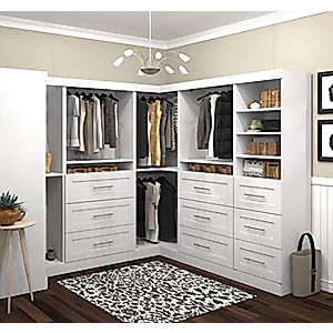 Bestar Pur Walk-in Closet Organizer Set in White, 161W