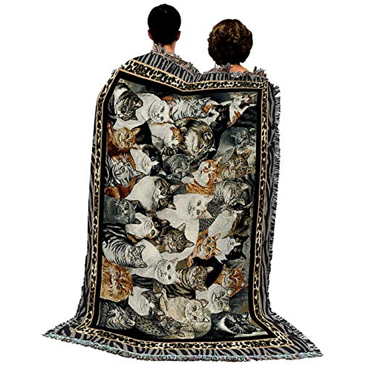 Pure Country Weavers Purrfect Cats Blanket by Elena Vladykina - Gift for Cat Lovers - Tapestry Throw Woven from Cotton - Made in The USA (72x54)