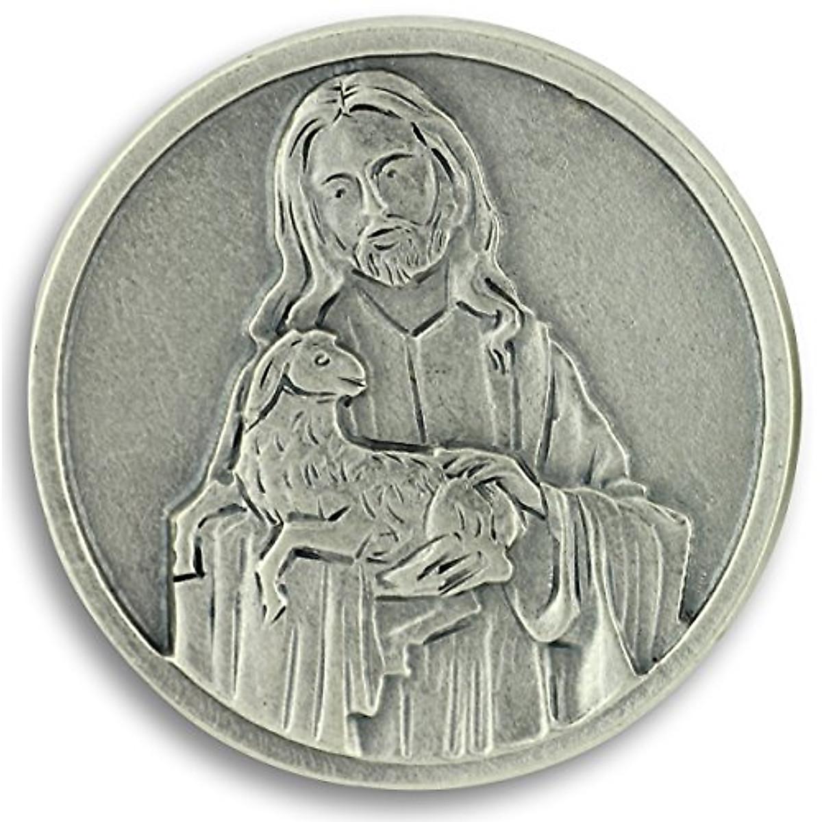 Christ the Good Shepherd Psalm 23 Pocket Token Charm Coin 1.2" with Prayer Bereavement Catholic Christian