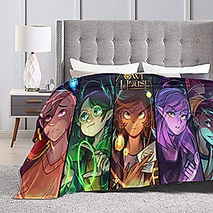 atgzfdr The Owl Anime House Blanket Throw Blankets Ultra Soft Flannel Lightweight Throws for Couch, Bed,All Seasons Use 80"x60"