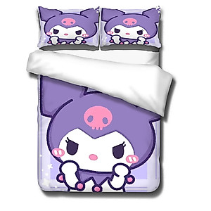 EIANLAI 3D Digital Printing Cute Bunny Cartoon Theme Duvet Cover Microfiber Duvet Cover with Hidden Zipper for Kids, Boys and Girls Bedding (1 Duvet Cover and 2 Pillowcases)-Twin