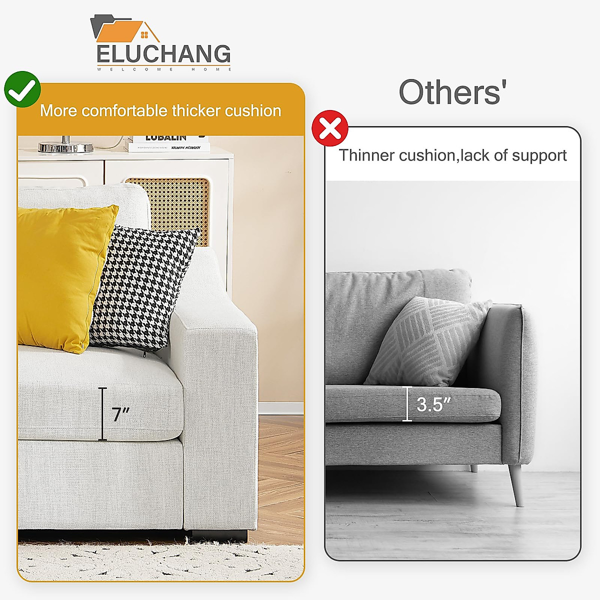 ELUCHANG Oversized Sectional Fabric Sofa with Console, 2 Cup Holders and Storage Space, Large L Shaped Couch, Sofa Covers Removable, 133.2 inch Width, 4 Seat Modular Sofa for Living Room, Linen, Ivory