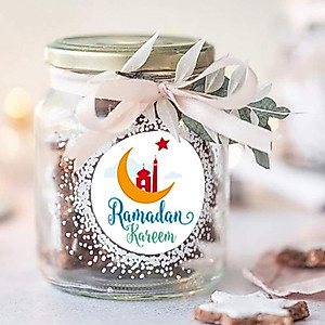 Kisangel 120pcs Eid Mubarak Stickers Ramadan Sticker Set Gift Sticker Adhesive Seal Stickers Ramadan Decorations