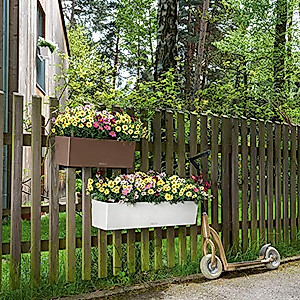 Lechuza 15680 Balconera Color 80 Garden Indoor and Outdoor Use, White Matte Self Watering Planter