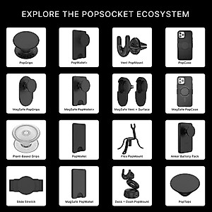 PopSockets iPhone 12/12 Pro Case with Repositionable Slide Grip and Compatible with MagSafe - Black