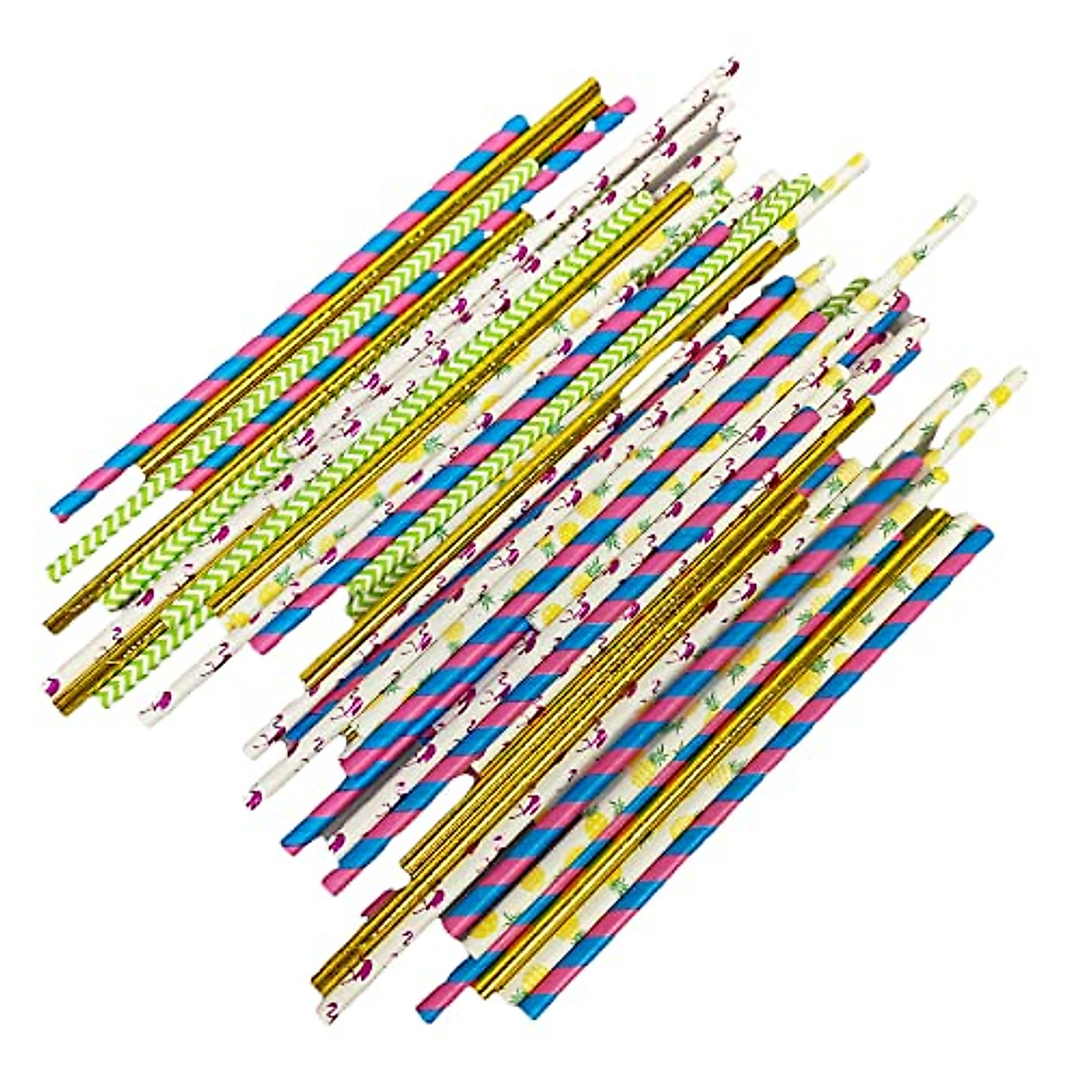 Charmed Hawaiian Luau party paper straw set of 125 straws