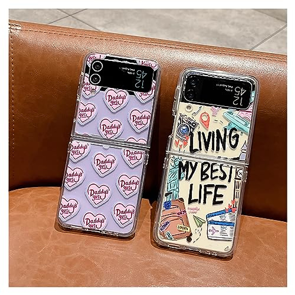 Phone case Pink Clear for Samsung Galaxy Z Flip 3 4 5G Z Flip3 Flip4 Zflip3 Shockproof Cover (Color : A, Size : for Z Flip 3)