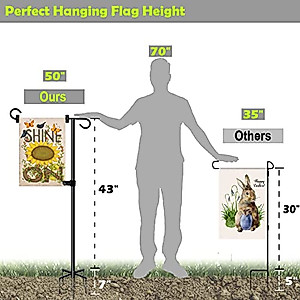 Ardier 50-inch Outdoor Garden Flag Stand, Extra Tall Yard Flag Holder for Outside 12x18 Home Patio Decor, 2-Pack