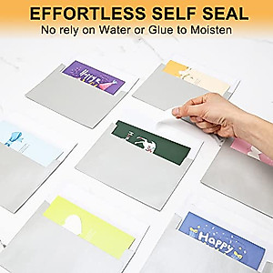 100 Pack Silver A7 Envelopes with 5 x 7 Card Envelopes Bulk Self Adhesive Seal Envelopes Invitation Envelopes for Weddings Invitations Birthday Baby Shower Metallic Silver Envelopes