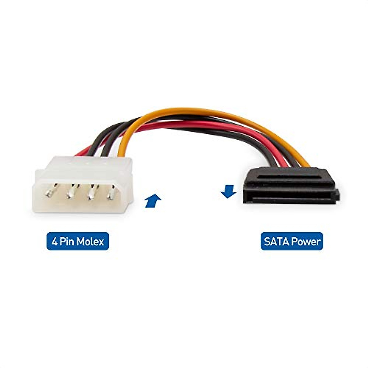 Cable Matters 3-Pack 4 Pin Molex to SATA Power Cable (SATA to Molex) - 6 Inches