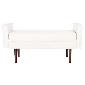 Safavieh Home Henri 49-inch Mid-Century Light Beige and Walnut Bench