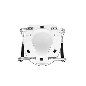 PEPE - Toilet Seat Riser with Handles, Toilet Seat Risers for Seniors, Toilet Riser with Handles, Raised Toilet Seat with Lid, Handicap Toilet Seat with Handles Over Toilet, White 4"