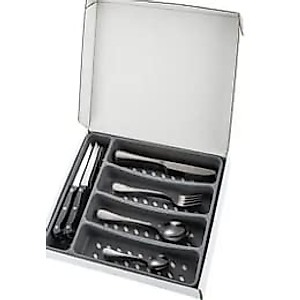 30 Piece Flatware Set for 6, Large Fork, Large Spoon, Small Spoon, Table Knife, Steak Knife