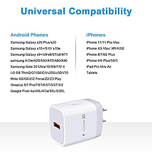 Quick Charge 3.0 USB Charger,GiGreen 2-Pack Fast Charging Wall Plug Adaptive Power Block Compatible iPhone 14 Pro Max 13 12 11 X,Samsung Galaxy S23 Ultra A14 5G A13 S21FE A53 A23 A03s S22,Pixel 7Pro 6