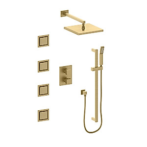 ZLINE Autograph Edition Crystal Bay Thermostatic Shower System with Body Jets in Champagne Bronze (CBY-SHS-T3-CB)