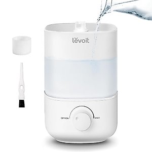 LEVOIT Top Fill Humidifiers for Bedroom, 2.5L Tank for Large Room, Easy to Fill & Clean, 28dB Quiet Cool Mist Air Humidifier for Home Baby Nursery & Plants, Auto Shut-off and BPA-Free for Safety, 25H