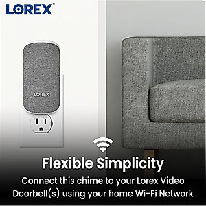 Lorex Video Doorbell and Home Security System Chime Add-On – Easy Plug-and-Play Installation, Customizable Digital Door Bell Chime, Seamless Integration with Lorex Security Video Doorbells
