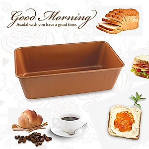 Non-Stick Meatloaf Pan 2-Piece Healthy Meatloaf Set Copper Coating With Removable Tray Drains, Oven and Dishwasher Safe (COPPER MEATLOAF PAN)