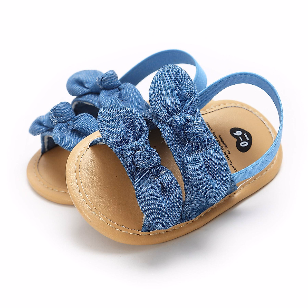 Infant Baby Girls Sandals, Premium Soft Rubber Sole Anti-Slip Summer Toddler Flats First Walkers Shoes Blue