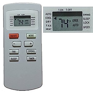 Replacement for Soleus Air GREE Air Conditioner Remote Control for Model P-KY80-36 KY-80 SG-PAC-08E3 (Display in Fahrenheit)