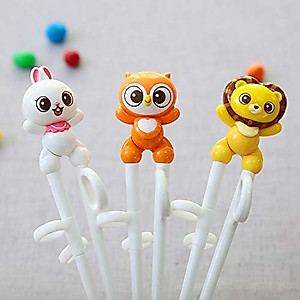 Edison Friends Rabbit White Chopsticks, Training Chopsticks, Learning, Beginner, Brain Training, Practice, Korean Food, Japanese Sushi, 1 Step to Learn Chopstick, Right Handed - Made in Korea