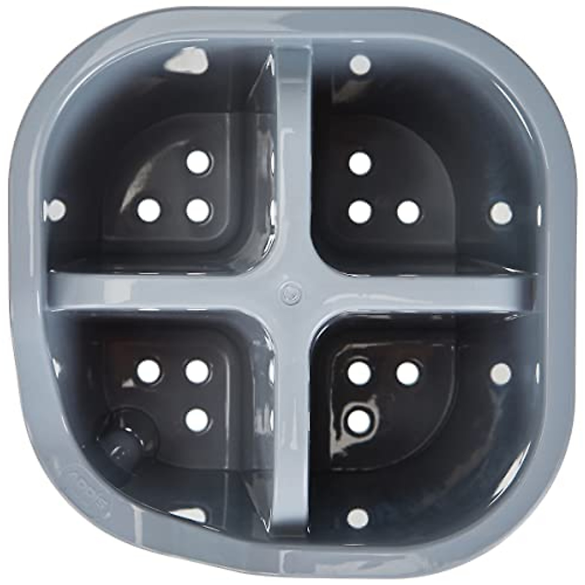 Addis Eco 100% Recycled Plastic Cutlery Utensil Drainer Tray holder caddy with 4 compartment, Light Grey