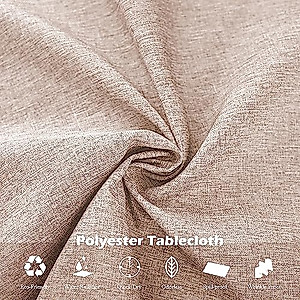 AUSSPVOCT Linen Textured Tablecloth Rectangle 52x70 Water Resistant Spill-Proof Wipeable Table Cloth Wrinkle Free Table Covers for Dining, Farmhouse, Outdoor, Kitchen, Banquet
