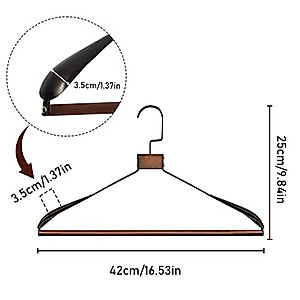 Wooden Clothes Hangers Wide Shoulder Suit Hangers Heavy Duty,Metal Hangers for Coat, Jacket,Pant,Dress, Coat Hangers for Closet Pack of 5