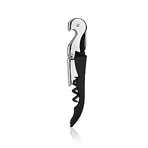 True Truetap Double Hinged Professional Waiter's Corkscrew - Wine Key and Wine Opener for Wine Bottles, Black