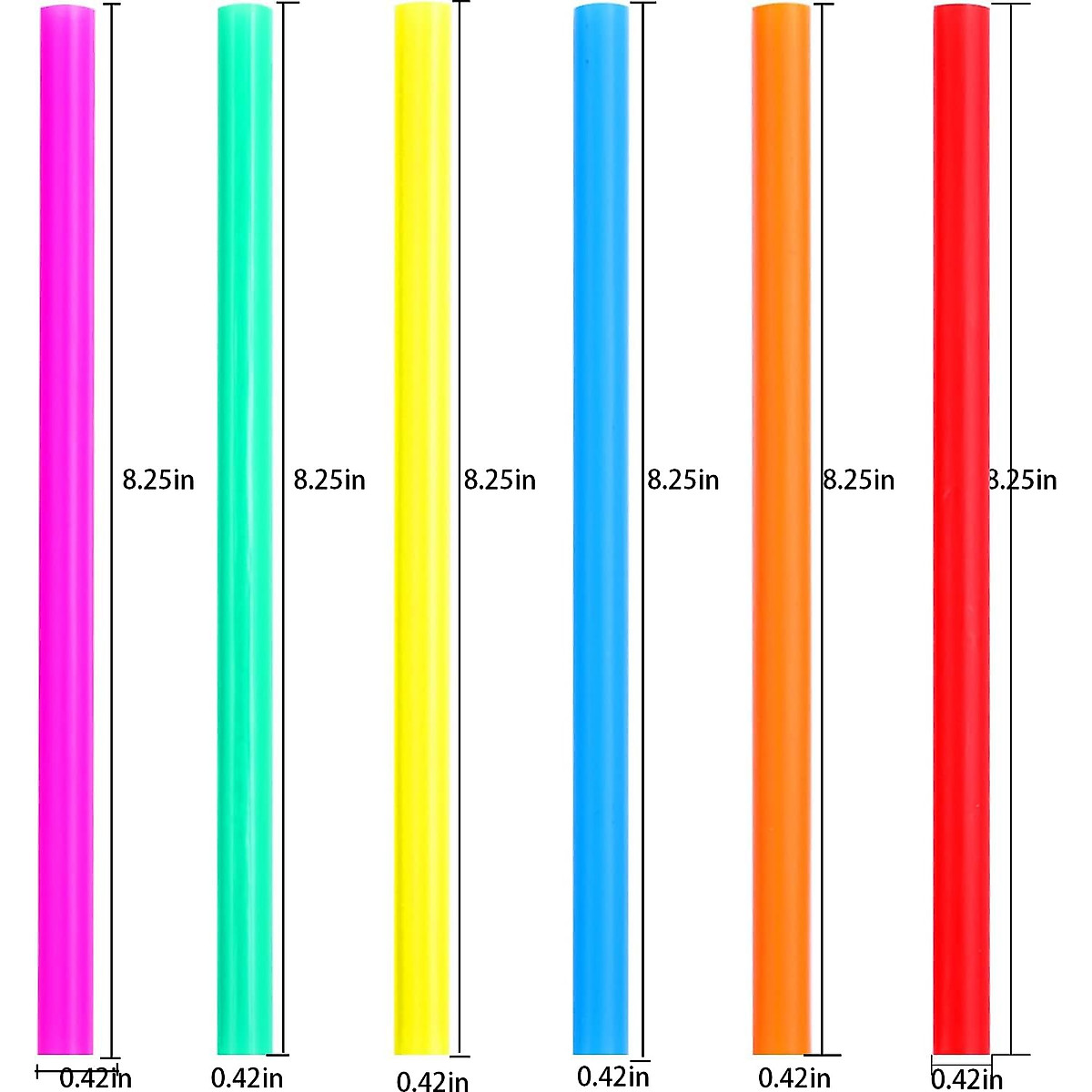 Jumbo Smoothie Straws, Colorful Disposable Wide-mouthed Large Straw (100 Count)