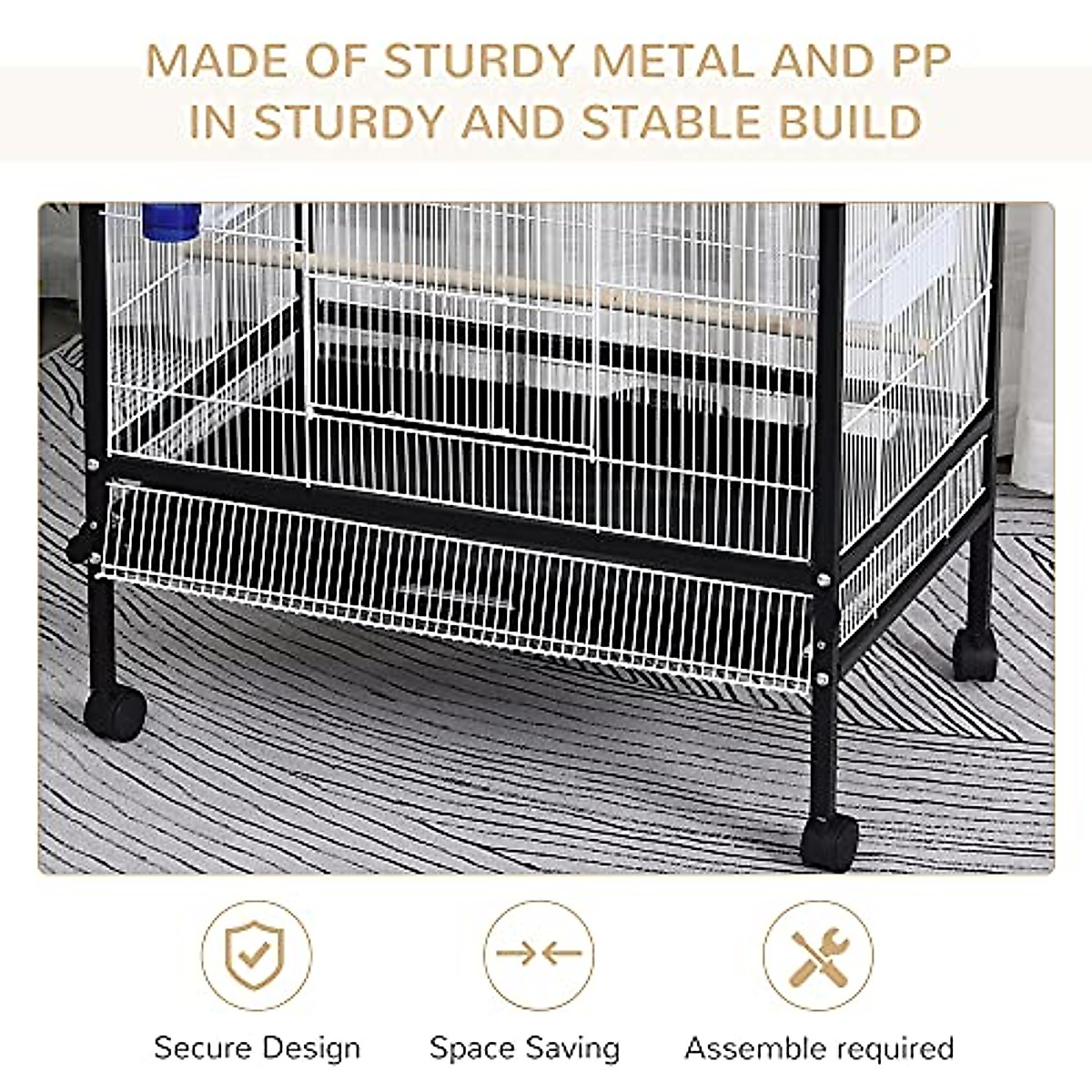 PawHut 54” Rolling Flight Cage Extra Large Bird House