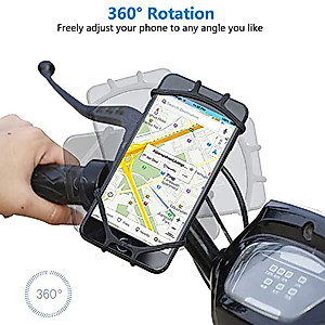 Kinizuxi Bike Phone Mount 2 Pack, Universal Bike Phone Holder Handlebar, 360°Rotation Silicone Bicycle Phone Mount Bike Cell Phone Holder for Bike Compatible with iPhone Samsung All Smartphones