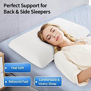 Bed Pillows for Sleeping, Natural Latex Pillow, Bedding Pillow, Soft Pillow with Removable Pillowcase for Back, Stomach or Side Sleepers, M21-11-MBZ