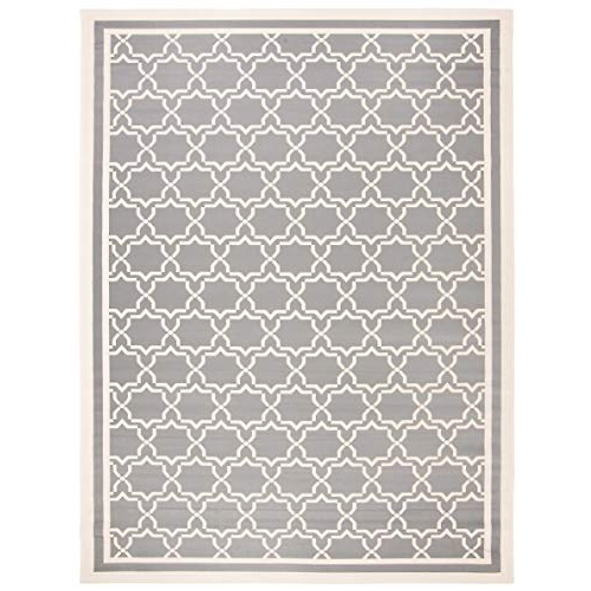 SAFAVIEH Courtyard Collection 9' x 12' Anthracite/Beige CY6916 Indoor/ Outdoor Splashproof Easy Scrubbing Patio Backyard Mudroom Area Rug