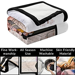 Custom Blanket with Photo Text Personalized Throw Blanket Personalized Gift Flannel Blanket Birthday Halloween Christmas Customized Picture Blanket for Mother Baby Father Adult Friends Lovers Pets