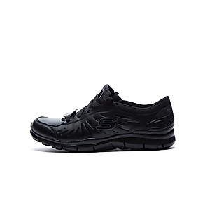 Skechers for Work Women's Eldred Work Shoe, Black, 9 M US