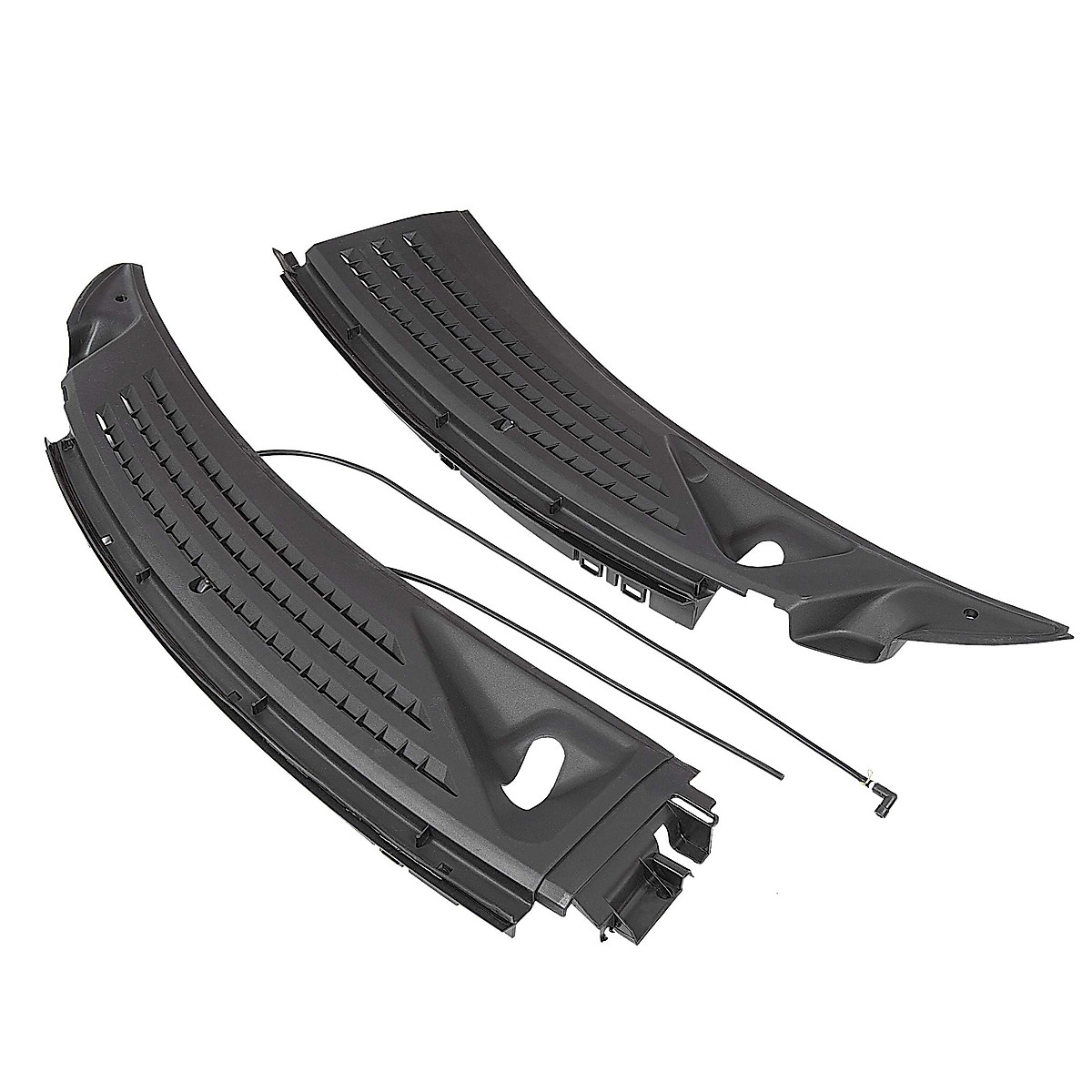ECOTRIC Pair Front Cowl Panel Grille Vents Windshield Wiper Set w/Seals Compatible with 2009-2014 Ford F150 Replace # BL3Z15022A68A & BL3Z15022A69A Passenger Driver Side