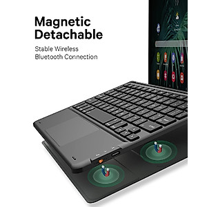 GreenLaw Samsung Galaxy Tab A8 Keyboard Case, Multi-Gesture Smart Touchpad, Magnetic Detachable, Type-C Rechargeable Case with Keyboard for Galaxy Tab A8 10.5 inch (SM-X200/X205/X207), Black