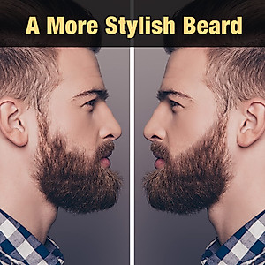 Beard Pencil Filler For Men,4 Tip Beard Filler Pen Kit Beard Pen & Beard Brush Male Mustache Repair Shape, Effective Enhance Facial Hair Waterproof Proof and Sweat Proof (Portable Box & Black Pen)