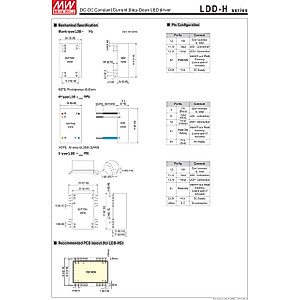 LDD-500H | Mean Well LDD-H Step-Down 500mA CC Pinned DC LED Driver