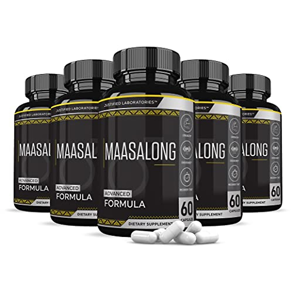 (5 Pack) Maasalong All Natural Advanced Men's Health Masalong Formula 300 Capsules