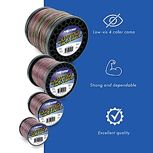 Hi-Seas Quattro Monofilament Line, 50 lb / 22.6 kg Test, 028 in / 0.70 mm Dia, 4-Color Camo, 1000 yd / 914 m