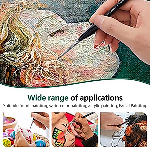 Qionew Micro Detail Paint Brush Set, 15pcs Miniature Painting Brushes for Fine Detailing & Art Painting -Craft Models, Rock Painting, Watercolor Oil Acrylic, Face, Nail, Warhammer40k
