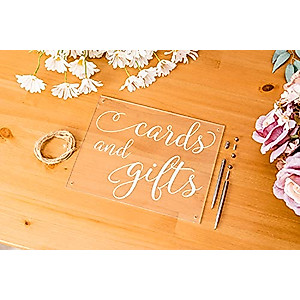 Calculs Gifts and Cards Acrylic Calligraphy Sign Wedding Shower Reception Vintage Placard Card Lettering Script for Bride and Groom
