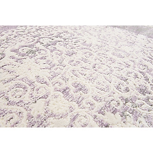 Unique Loom New Classical Collection Area Rug - Olwen (4'Square, Purple/ Gray)